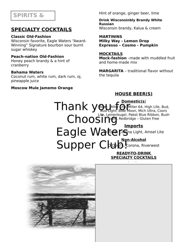 Restaurant • Eagle Waters Resort